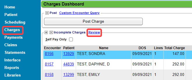 Incomplete Charge Review Overview