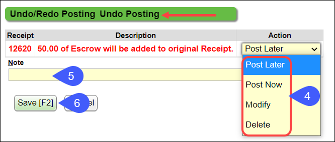 Undo a Posted Payment or an Adjustment