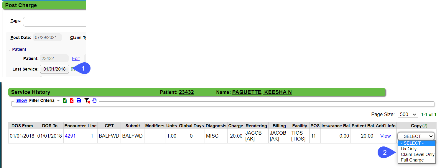 Copy a Previous Encounter