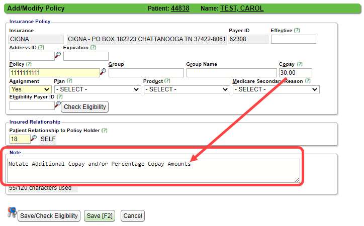 Add/Modify Insurance Profiles on an Existing Patient