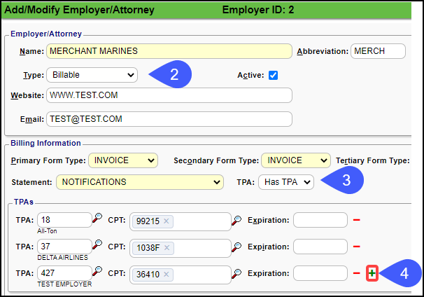 Add/Modify/Attach a TPA