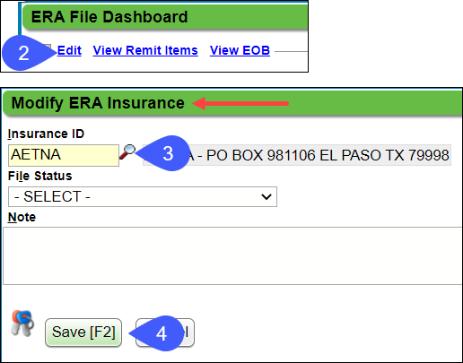 Add/Map an Insurance or Payer ID to an ERA