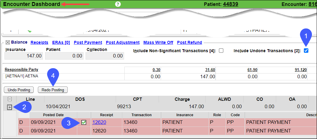 Undo a Posted Payment or an Adjustment