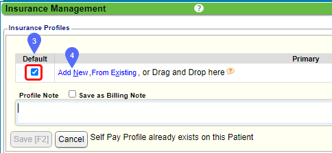 Add/Modify Insurance Profiles on an Existing Patient